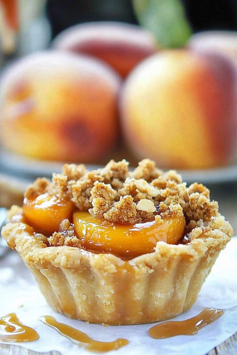 dinner recipes - Mini Peach Crumble Pies