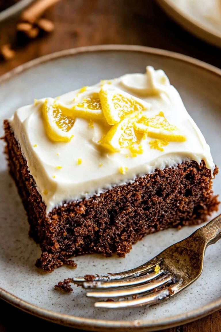 Dinner Recipes: Gingerbread Cake with Lemon Frosting