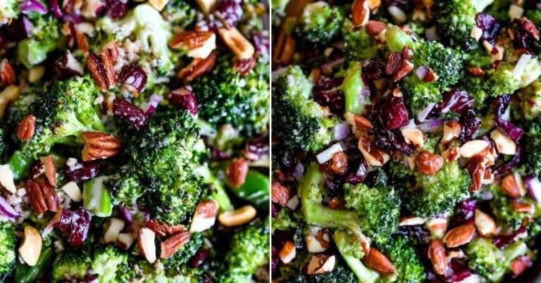 Easy Recipes Broccoli Crunch Salad with Bacon & Cranberries