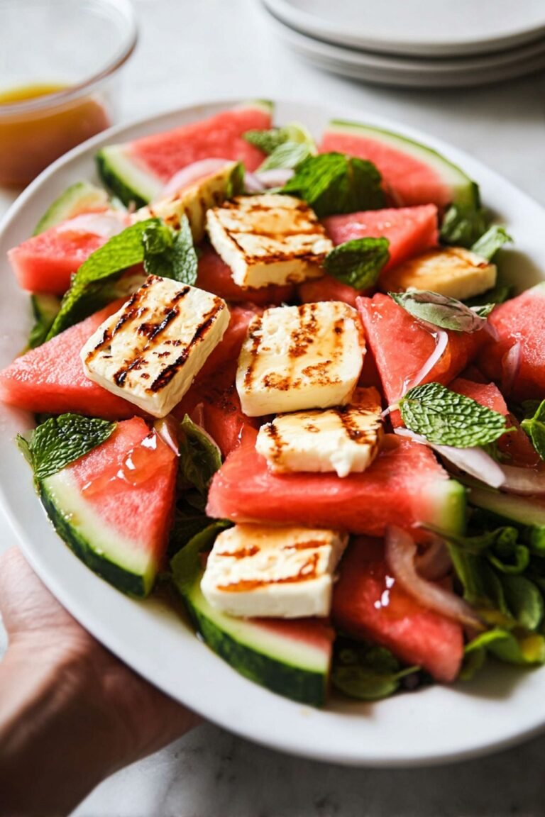 Easy Recipes Grilled Halloumi Watermelon Salad