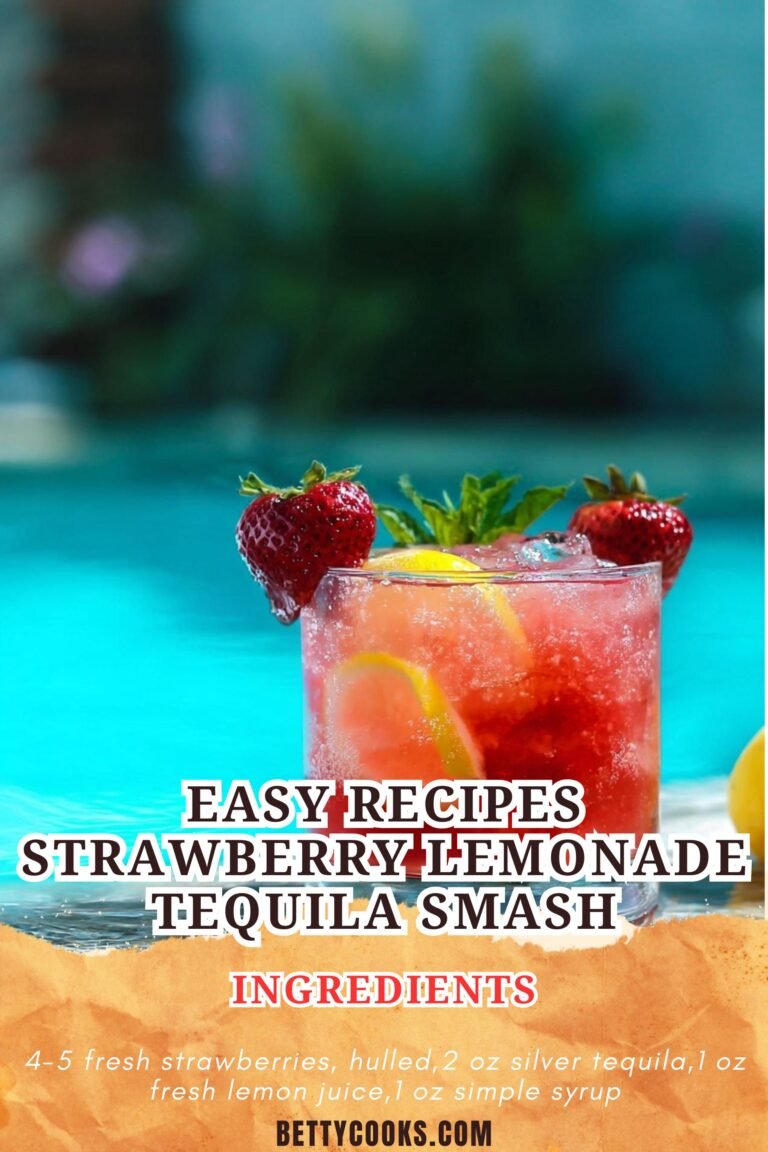 Easy Recipes Strawberry Lemonade Tequila Smash Cocktail