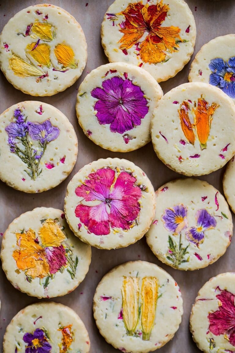 Easy Recipes - Edible Flower Shortbread Cookies