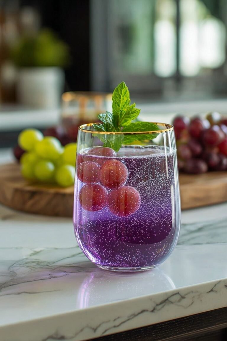 Easy Recipes Sparkling Grape Juice Mocktail