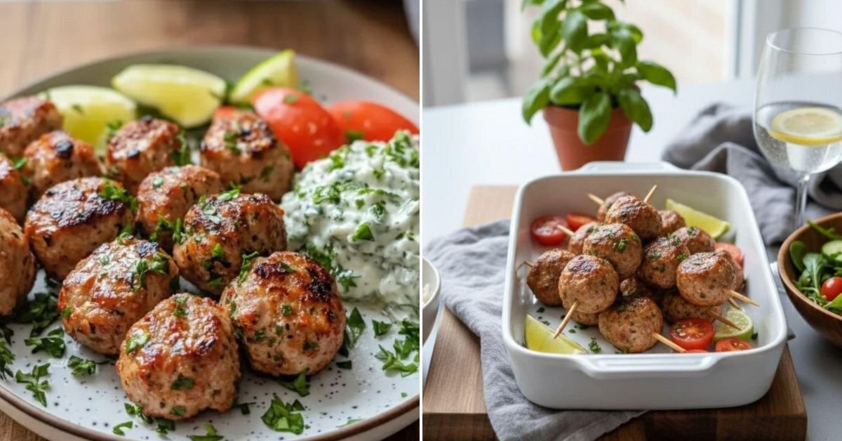 Easy Dinner Recipes: Greek Turkey Meatballs with Tzatziki